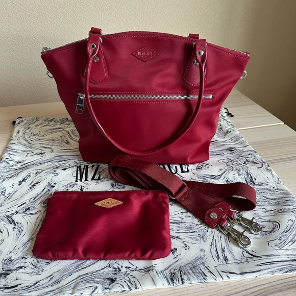 MZ Wallace | Bags | Mz Wallace Scarlet Red Bedford Small Chelsea Tote ...